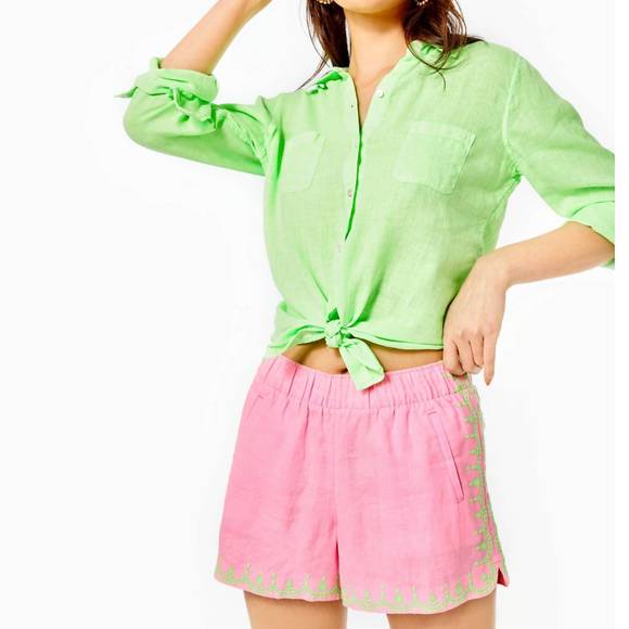 Lilly Pulitzer | Shorts | Nwt Lilly Pulitzer 4 Laryn Linen Short In ...